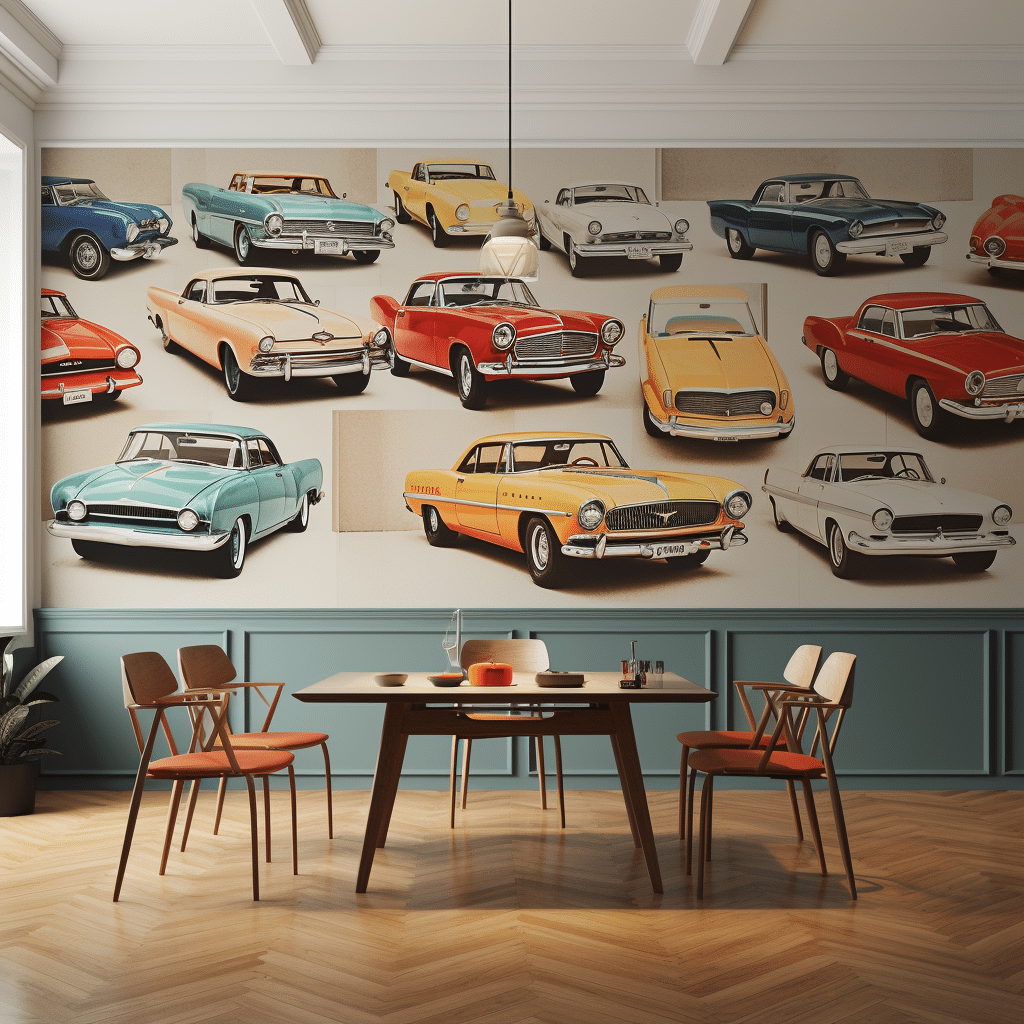 Elevate Spaces with Timeless Retro Car Wallpaper